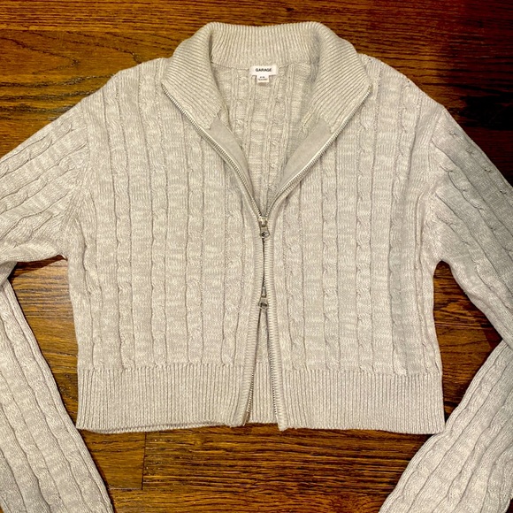Garage | Sweaters | Garage Grey Double Zipper Sweater | Poshmark